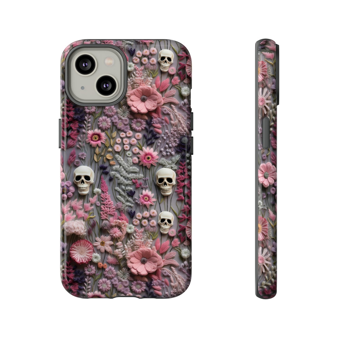 Skulls Just Wanna Have Fun Skeleton Phone Case Spooky Cottagecore ...