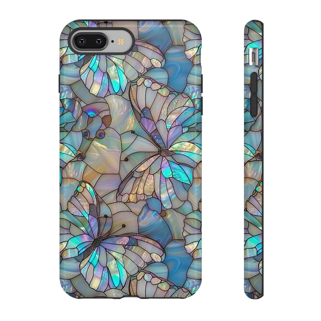 Stained Glass Butterfly Mosaic Phone Case, Stain Glass Look Butterfly ...