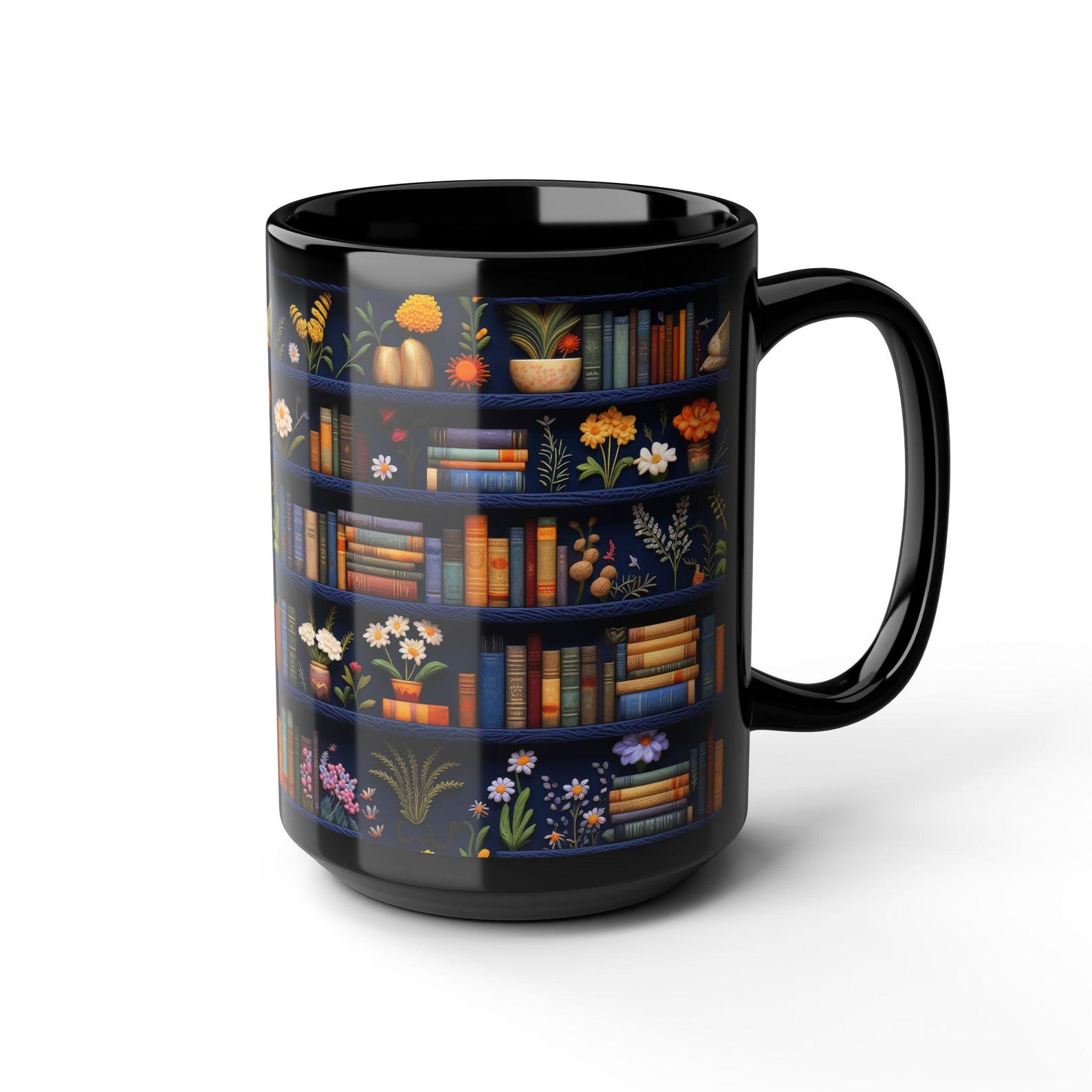 Bookish Floral Coffee Mug, Book Lover Teacup, Avid Reader Gift ...