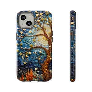 Starry Night Lunar Lullaby Phone Case | Delicate Embroidery Effect ...