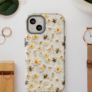 Afternoon Bee-light Spring Bumblebee Phone Case | Embroidery Print ...