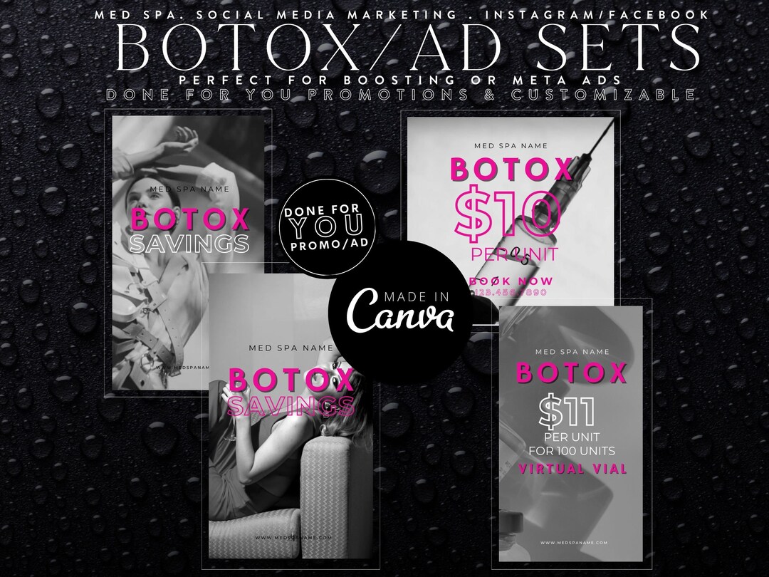 Med Spa Botox Ad Set Social Media Templates - Etsy