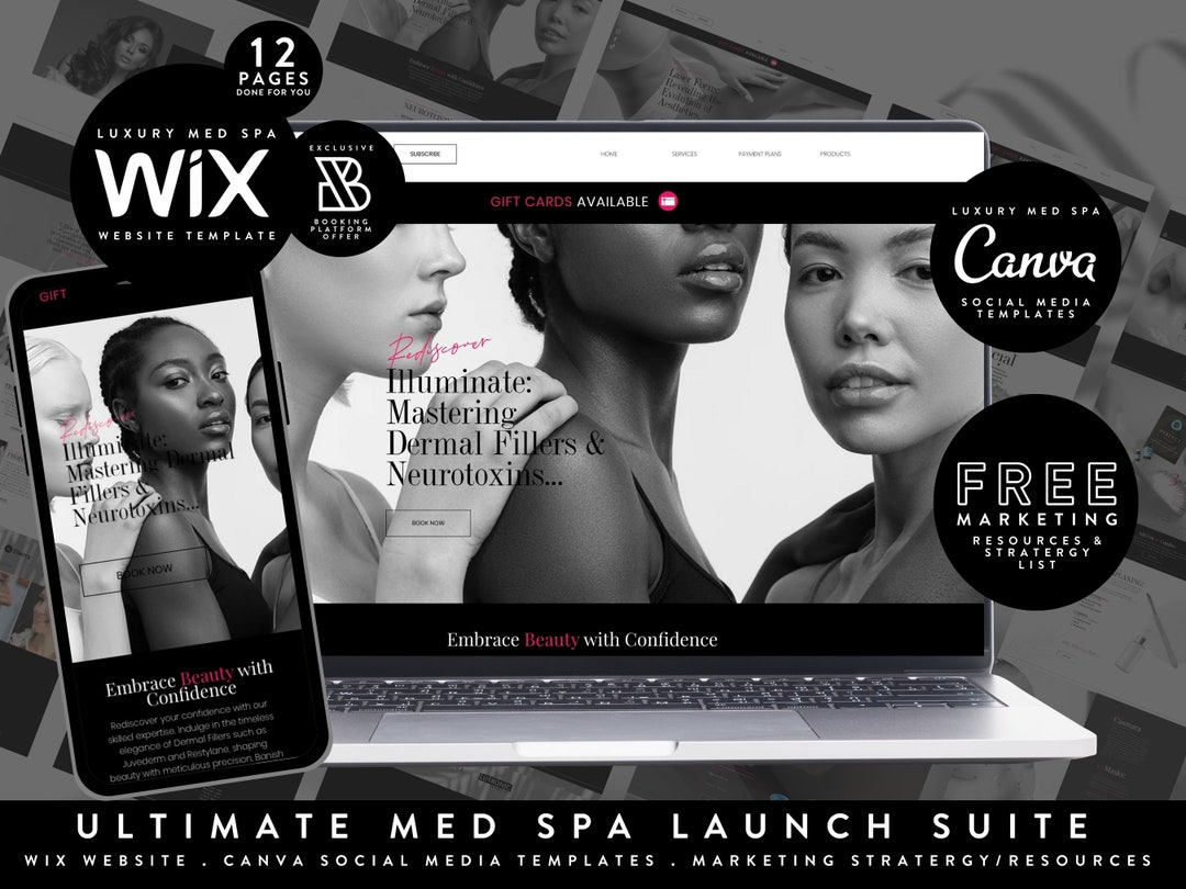 Wix Website, Canva Templates, Med Spa Templates, Nurse Injector ...