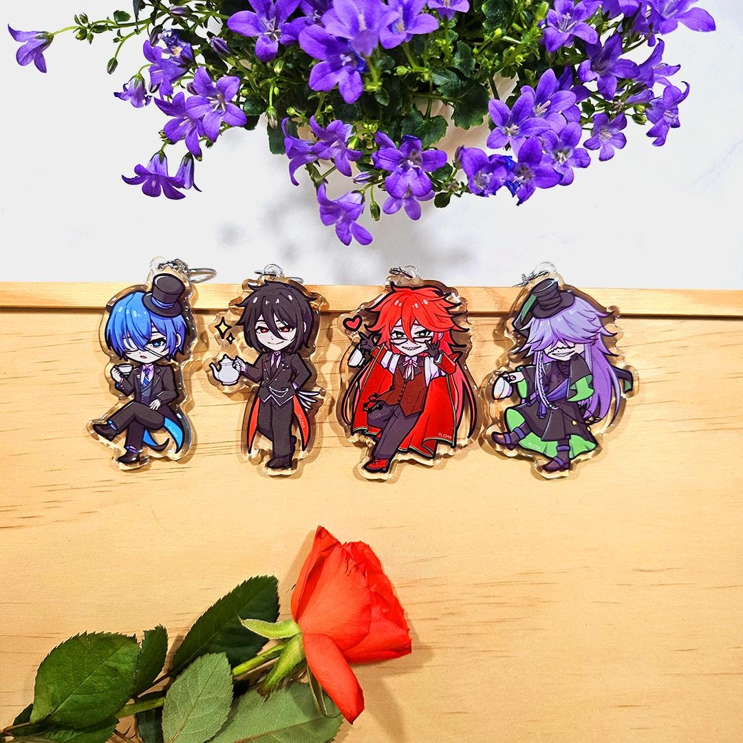 Black Butler Keychains : Ciel, Sebastian, Undertaker, Grell - Etsy