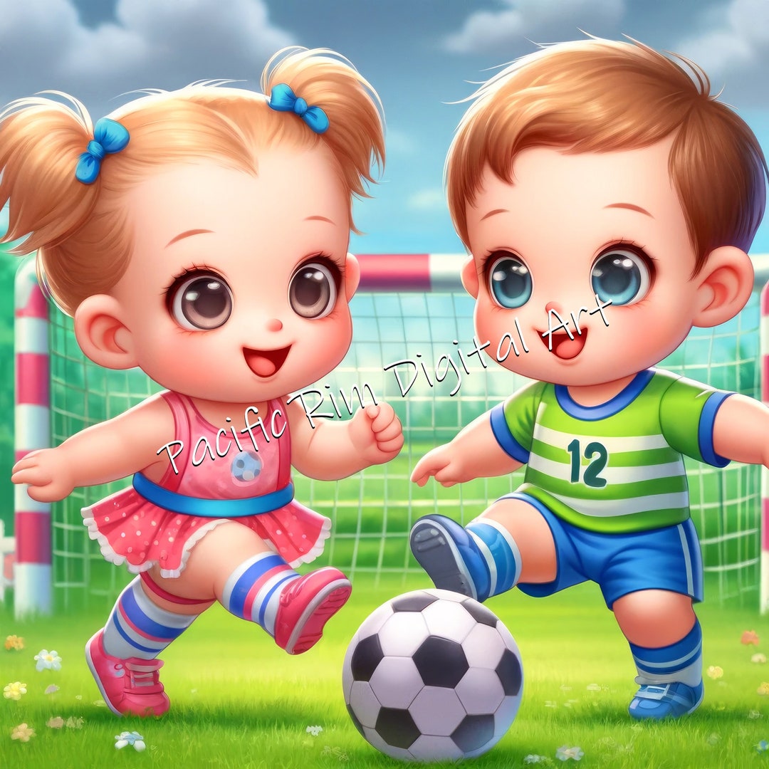 Cartoon Kids in Playful Settings. for Babies and Small Children's Rooms ...