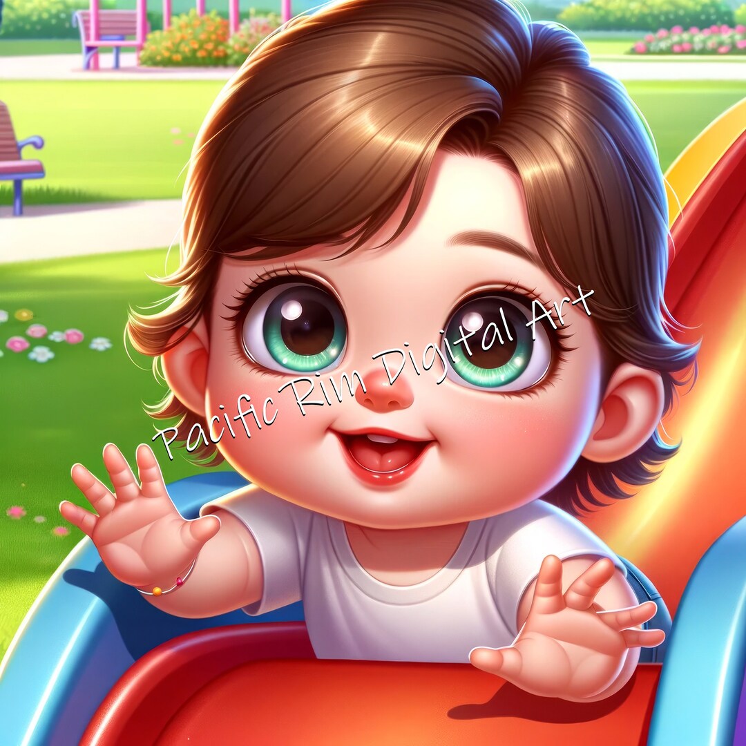 Cartoon Kids in Playful Settings. for Babies and Small Children's Rooms ...