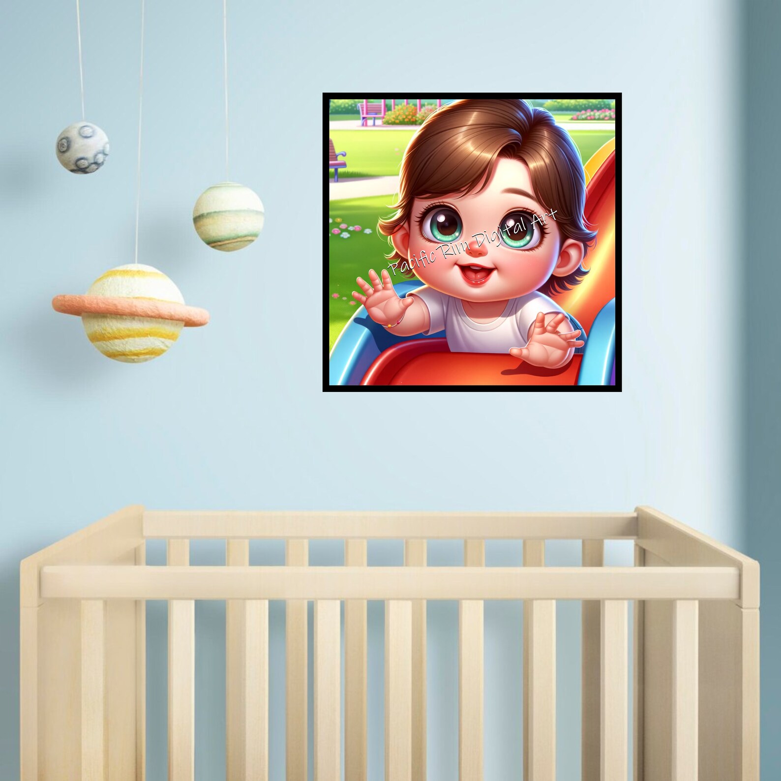 Cartoon Kids in Playful Settings. for Babies and Small Children's Rooms ...