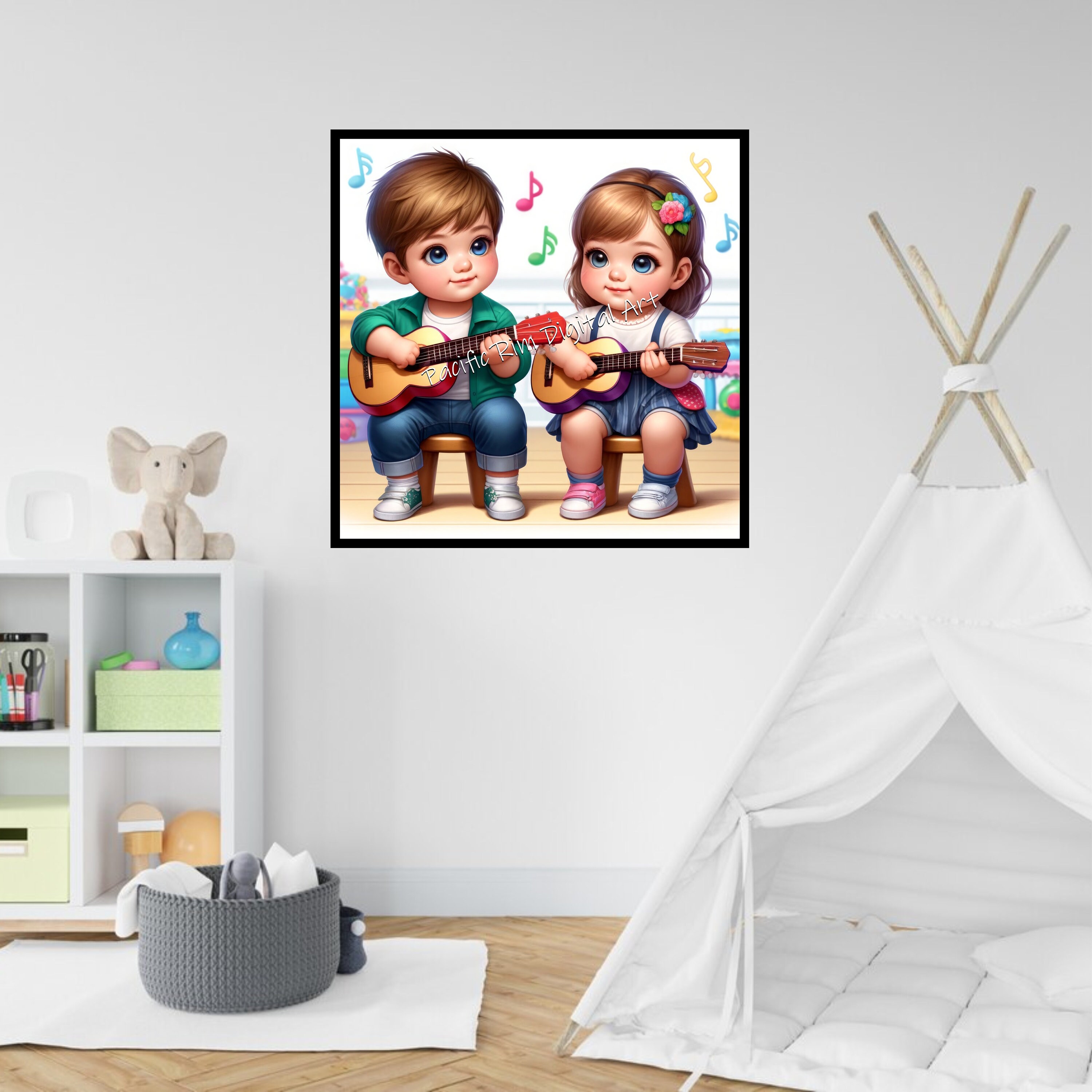 Cartoon Kids in Playful Settings. for Babies and Small Children's Rooms ...