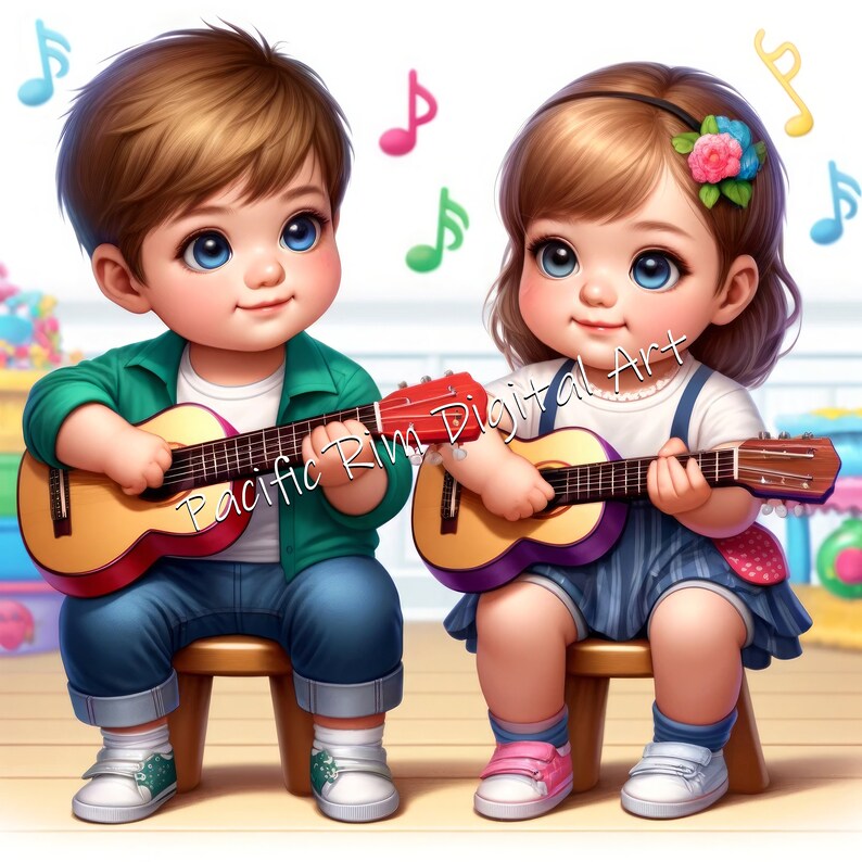 Cartoon Kids in Playful Settings. for Babies and Small Children's Rooms ...