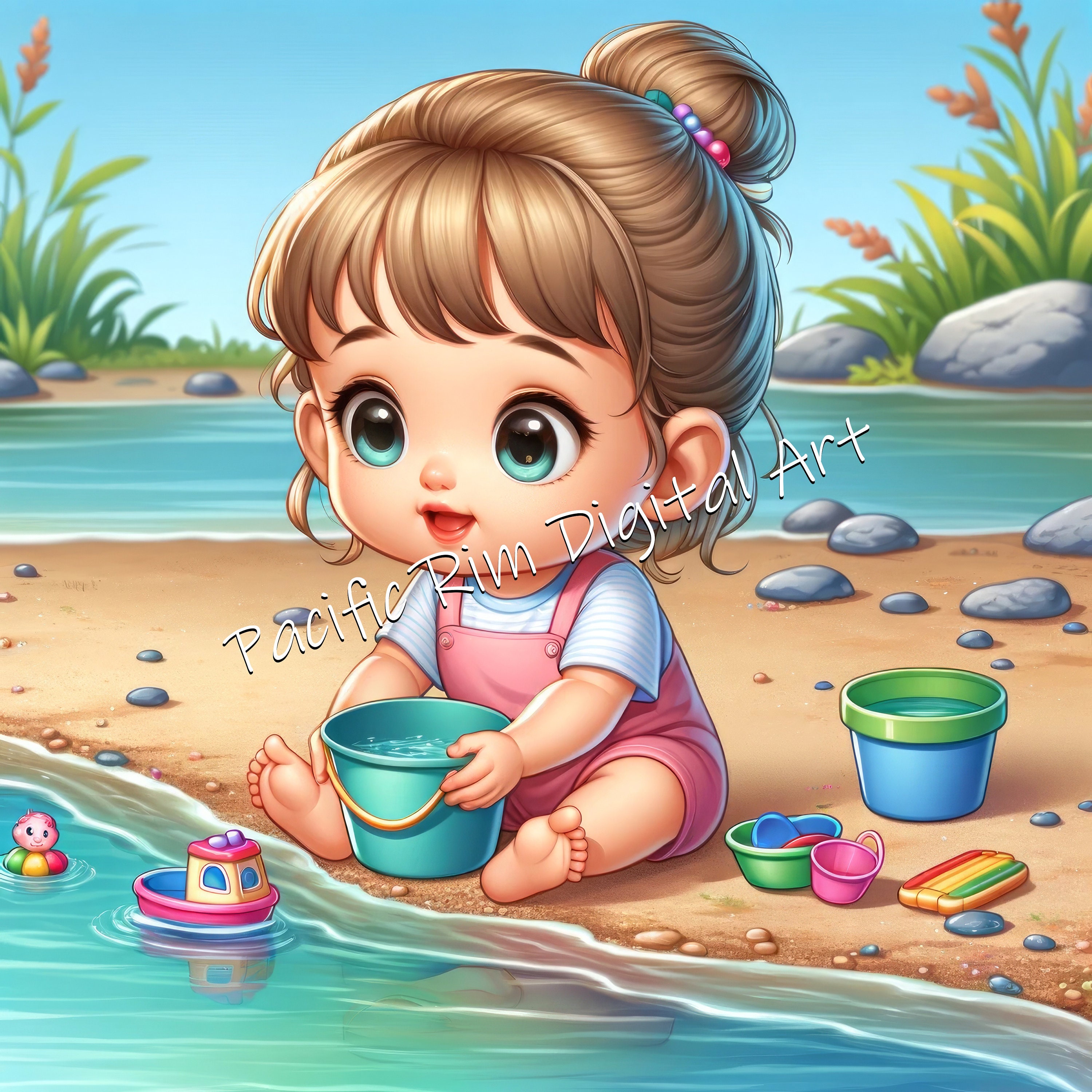 Cartoon Kids in Playful Settings. for Babies and Small Children's Rooms ...