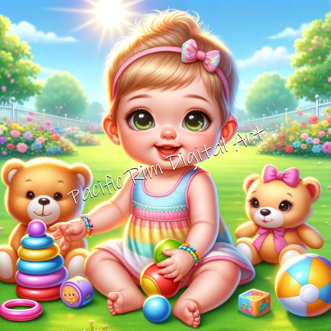 Cartoon Kids in Playful Settings. for Babies and Small Children's Rooms ...