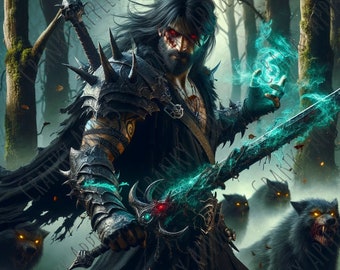 Dark Elf Spider Knight Warrior Champion Art Instant Download Fantasy ...