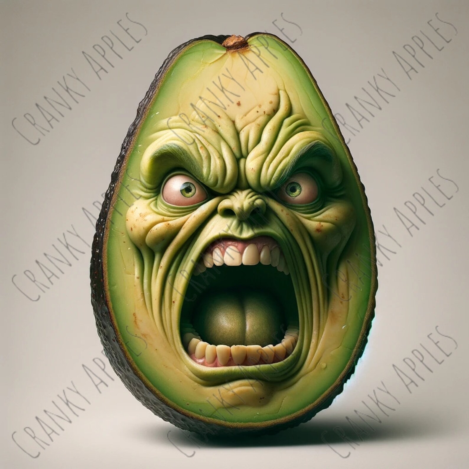 Screaming Funny Avocado Digital Art Hilarious Ugly Veggies Printable ...