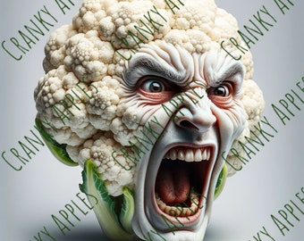 Funny Silly Screaming Lettuce Digital Art Hilarious Ugly Veggies ...