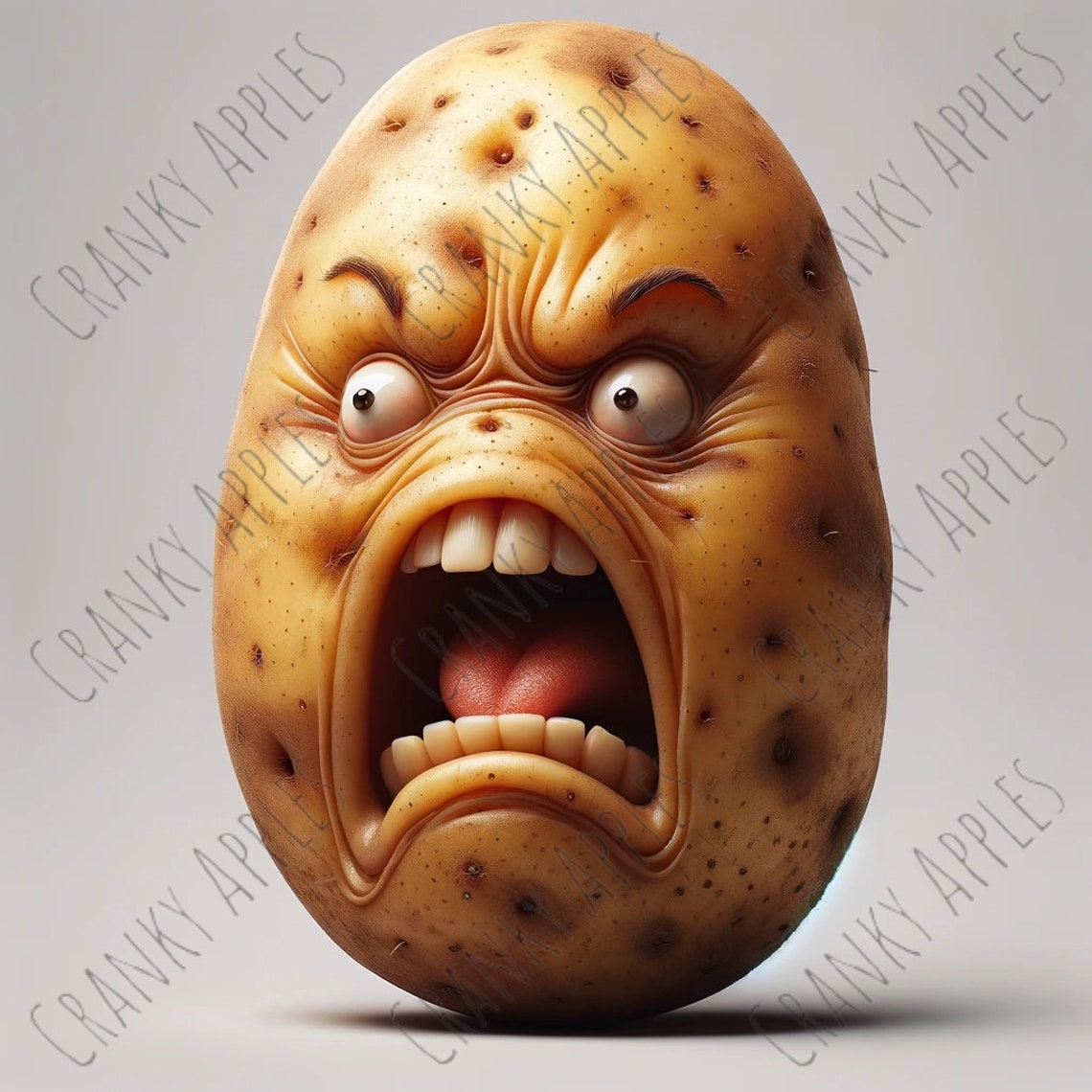 Screaming Silly Funny Potato Digital Art Hilarious Ugly Veggies ...