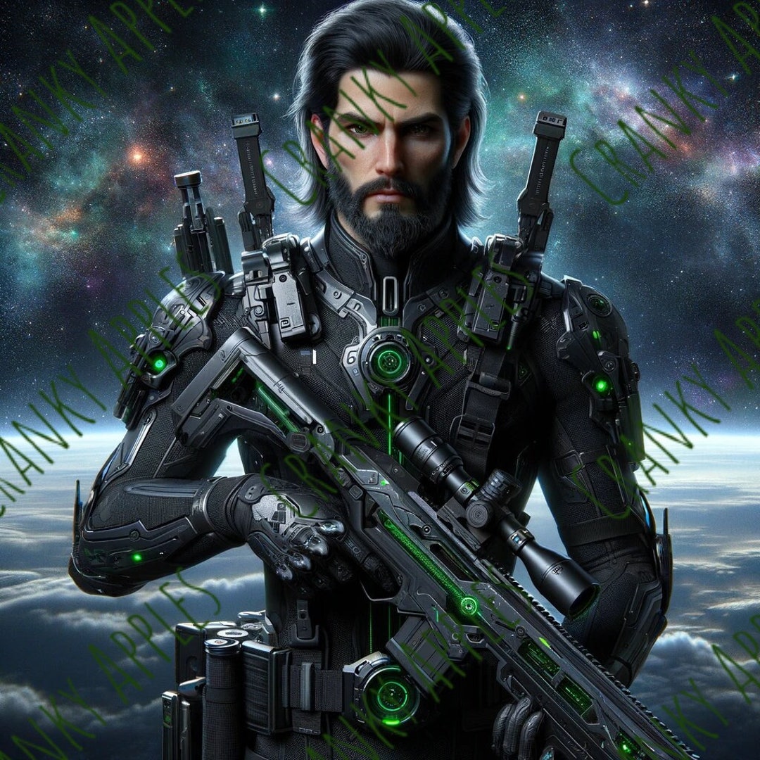 Galactic Shadow Operative Cosmic Suit Sci Fi Art Instant Download ...