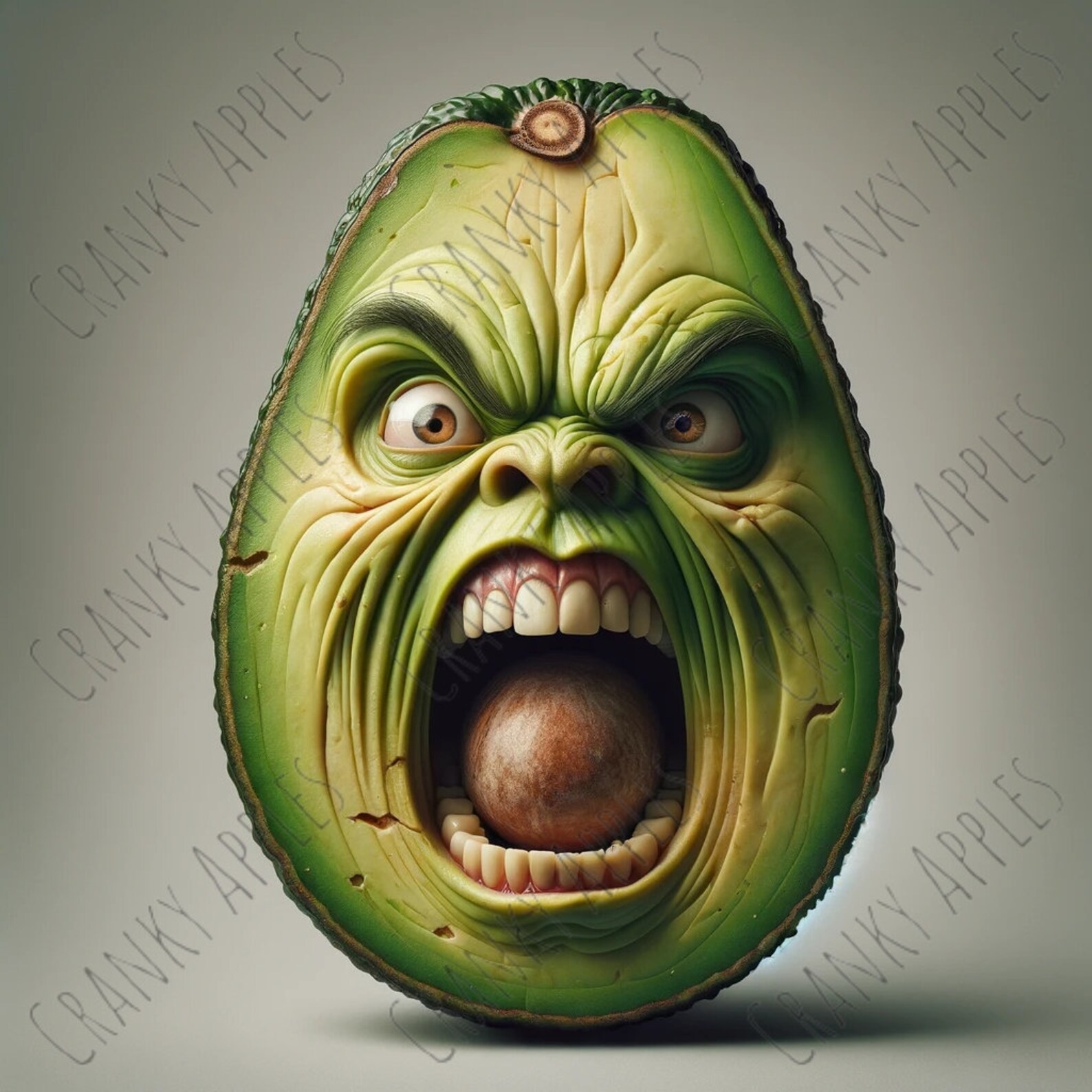 Screaming Avocado Digital Art Funny Hilarious Ugly Veggies Printable ...