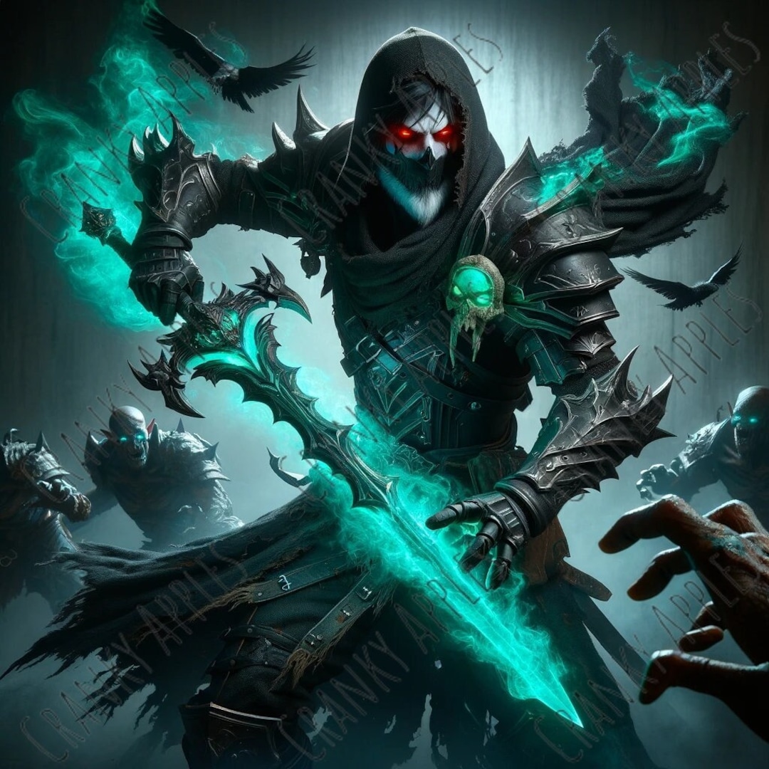 Undead Warrior Necromancer Wraith Digital Art Instant Download Fantasy ...