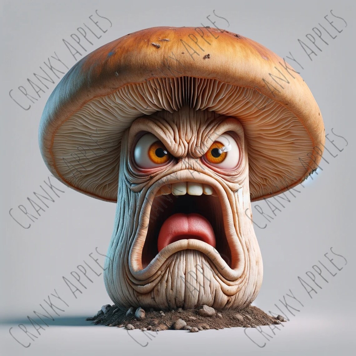 Funny Screaming Mushroom Digital Art Hilarious Ugly Veggies Instant ...