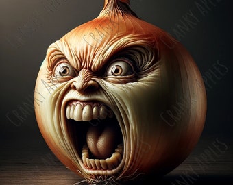 Funny Screaming Silly Lettuce Digital Art Ugly Hilarious Veggies ...