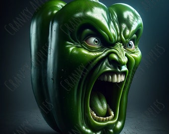 Funny Silly Screaming Lettuce Digital Art Hilarious Ugly Veggies ...