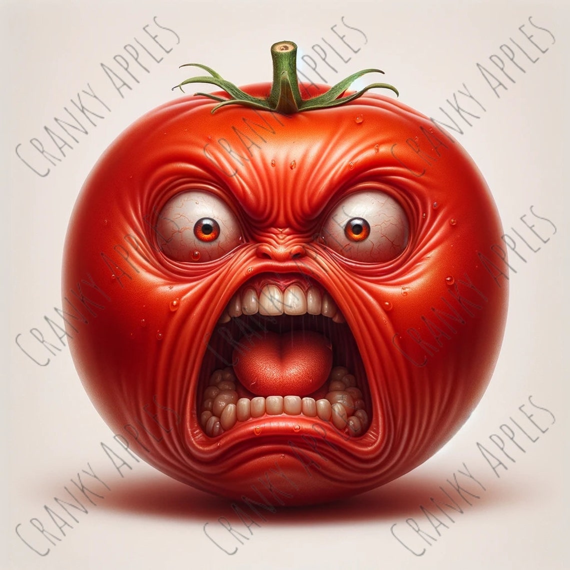 Silly Funny Screaming Tomato Digital Art Hilarious Ugly Veggies ...