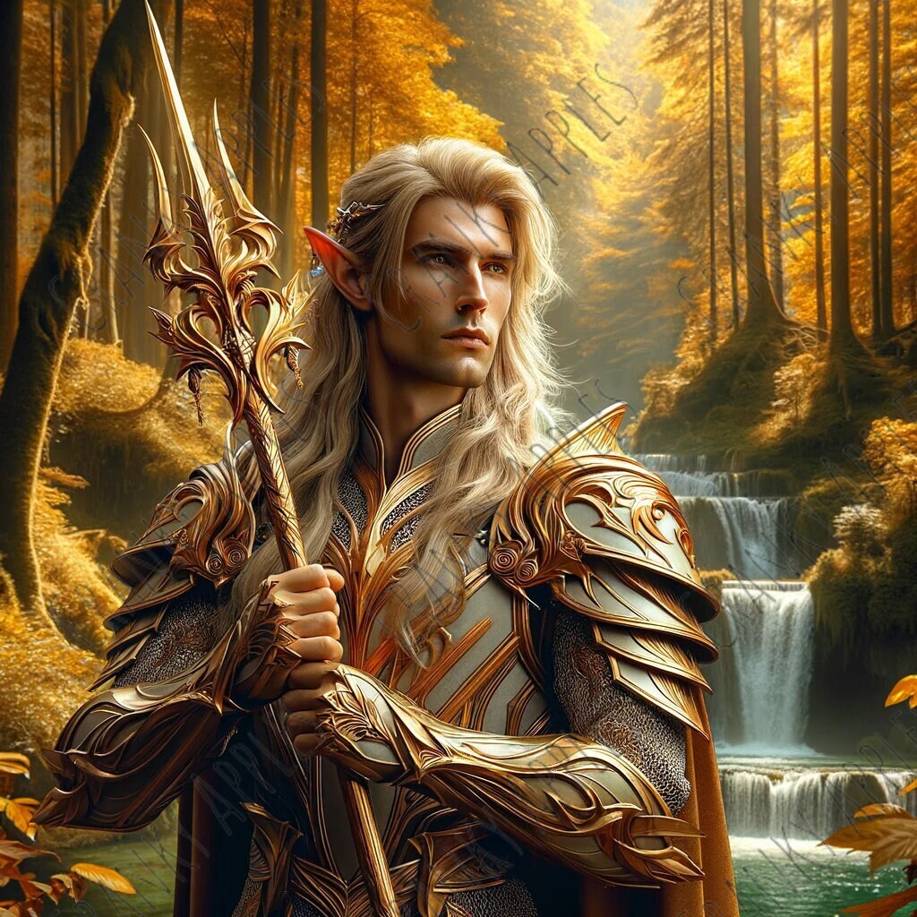 High Elf Sun Warrior Phoenix Knight Champion Art Instant - Etsy