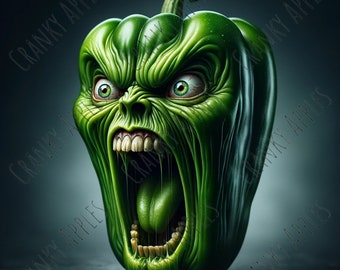 Silly Funny Screaming Lettuce Digital Art Hilarious Ugly Veggies ...