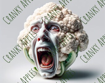 Funny Silly Screaming Lettuce Digital Art Hilarious Ugly Veggies ...