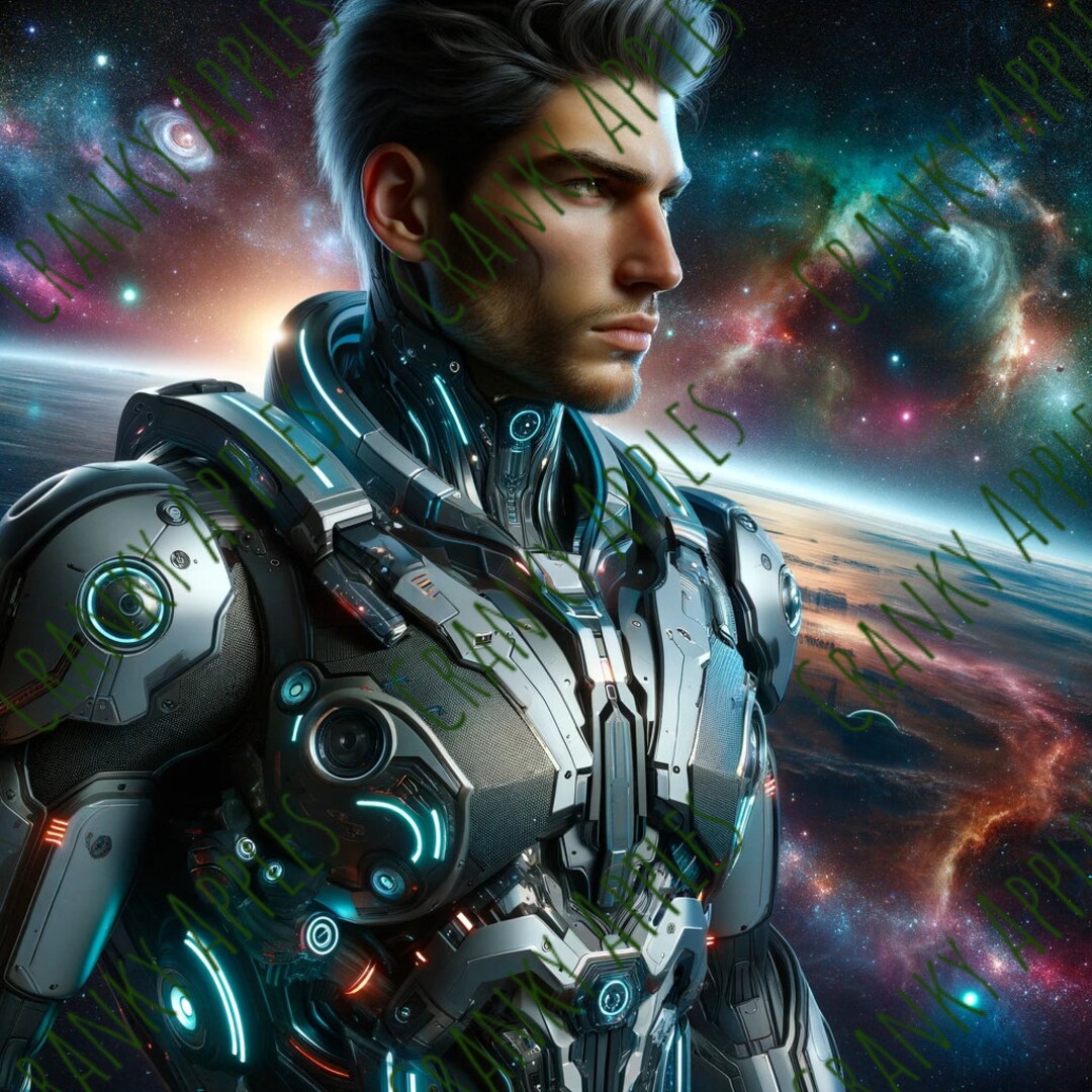 Tech Suit Galactic Warrior Space Cosmic Sci Fi Art Instant Download ...
