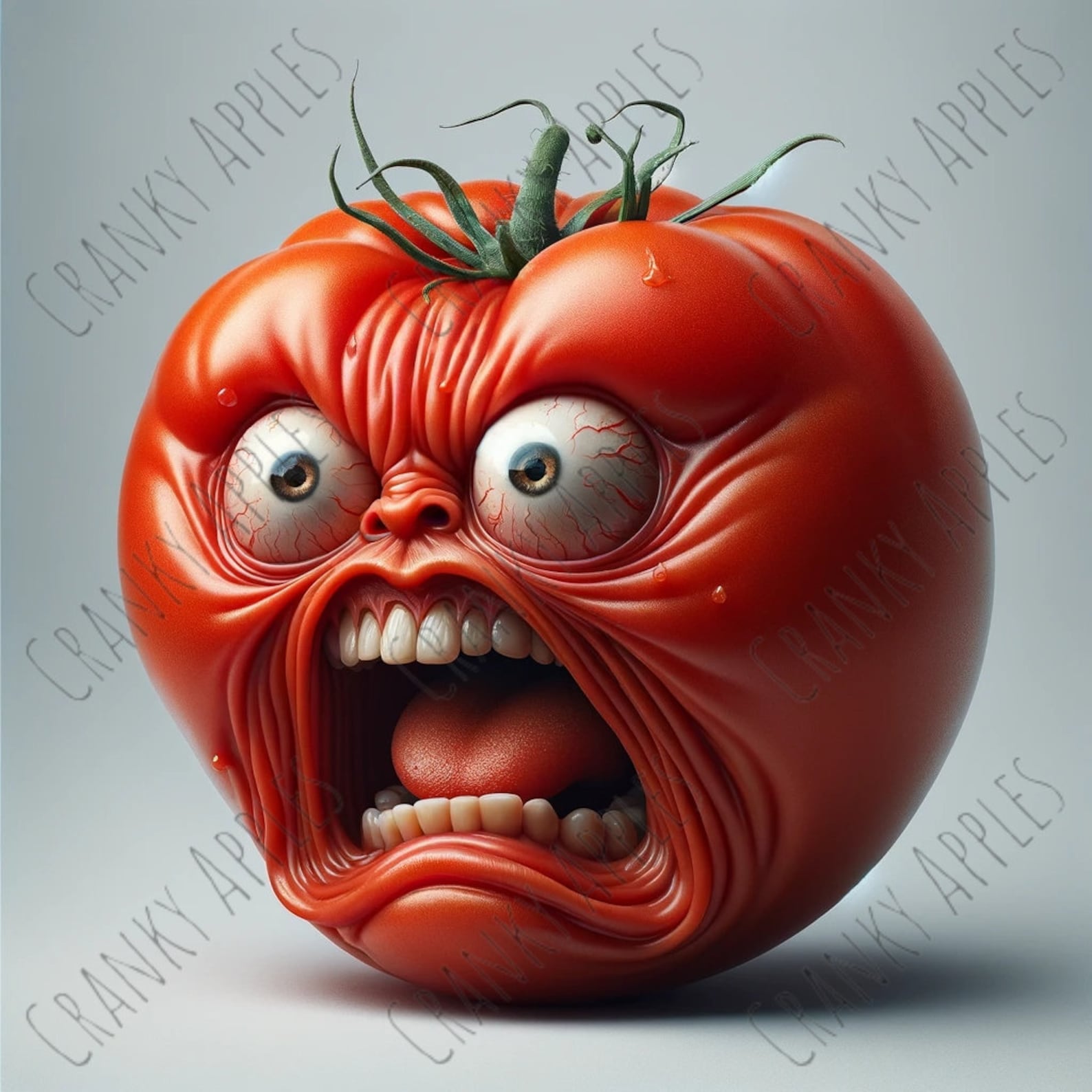 Funny Screaming Tomato Digital Art Hilarious Ugly Veggies Printable PNG ...