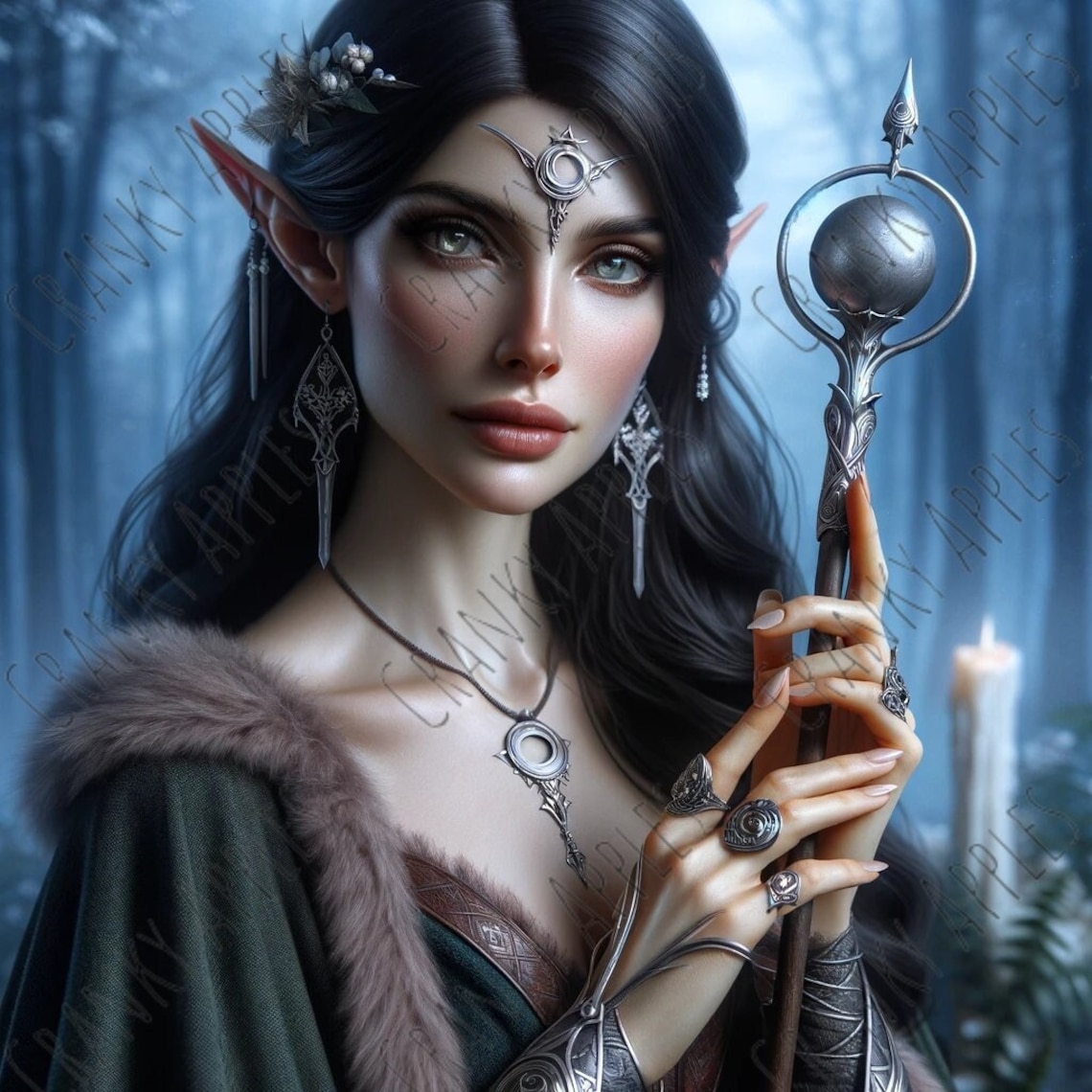 High Elf Mage Sorceress Digital Art Instant Download Fantasy Artwork ...