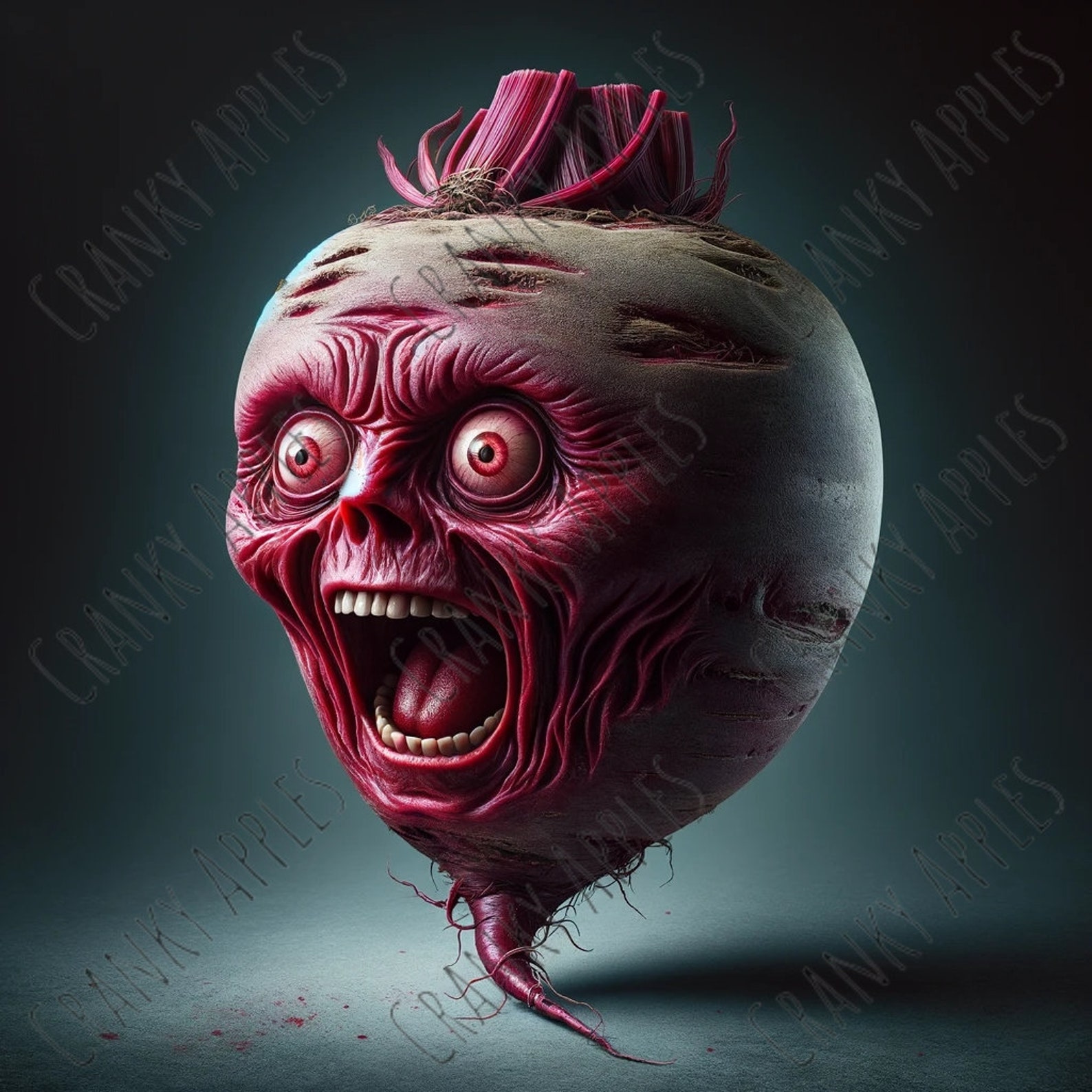 Funny Screaming Silly Beet Digital Art Ugly Hilarious Veggies Printable PNG File Instant ...