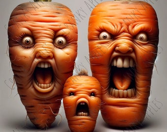 Funny Screaming Cherries Digital Art Hilarious Ugly Veggies - Etsy