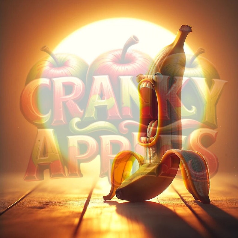 Screaming Banana Digital Art Hilarious Ugly Fruit Printable PNG File ...