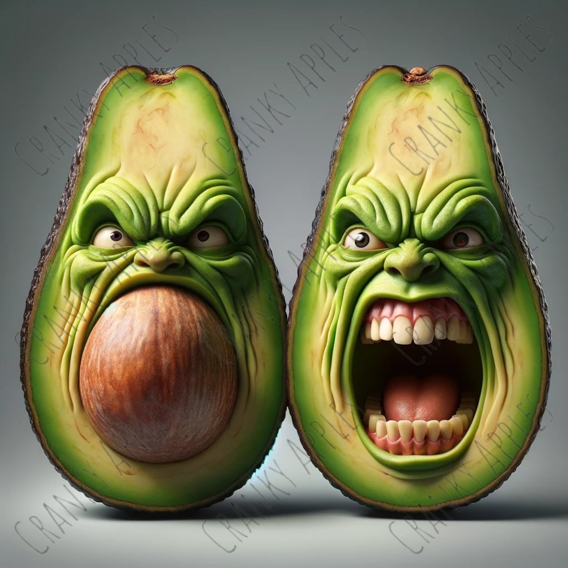 Screaming Avocado Funny Digital Art Hilarious Ugly Veggies Printable ...