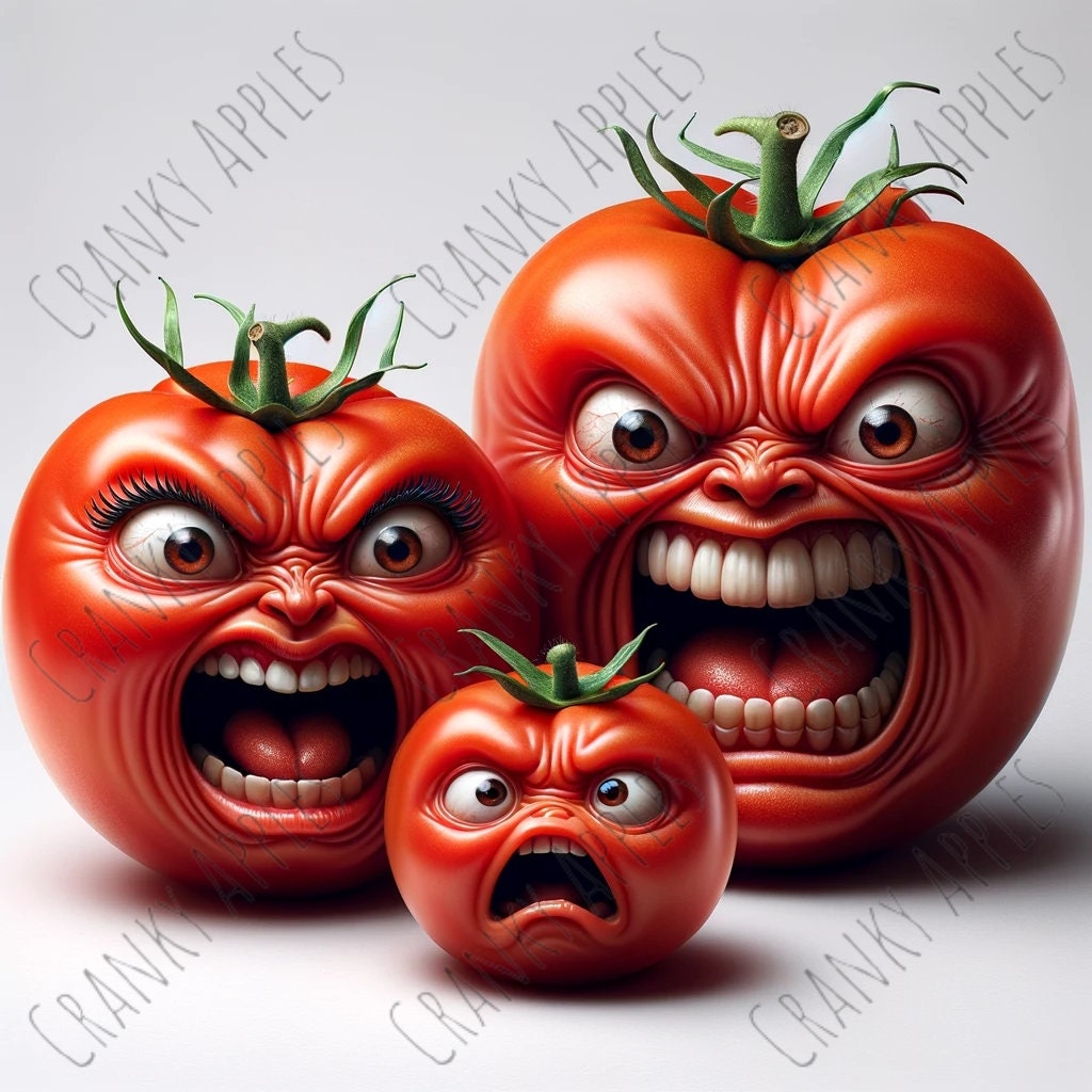 Screaming Tomato Family Funny Digital Art Hilarious Ugly - Etsy