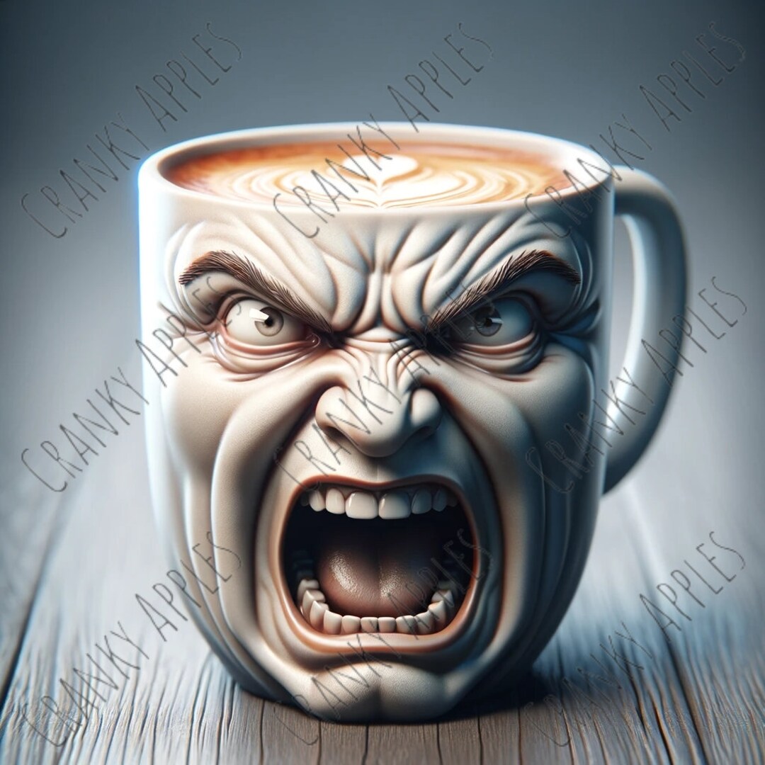 Angry Screaming Mean Mug Digital Art Hilarious Art Printable PNG File ...