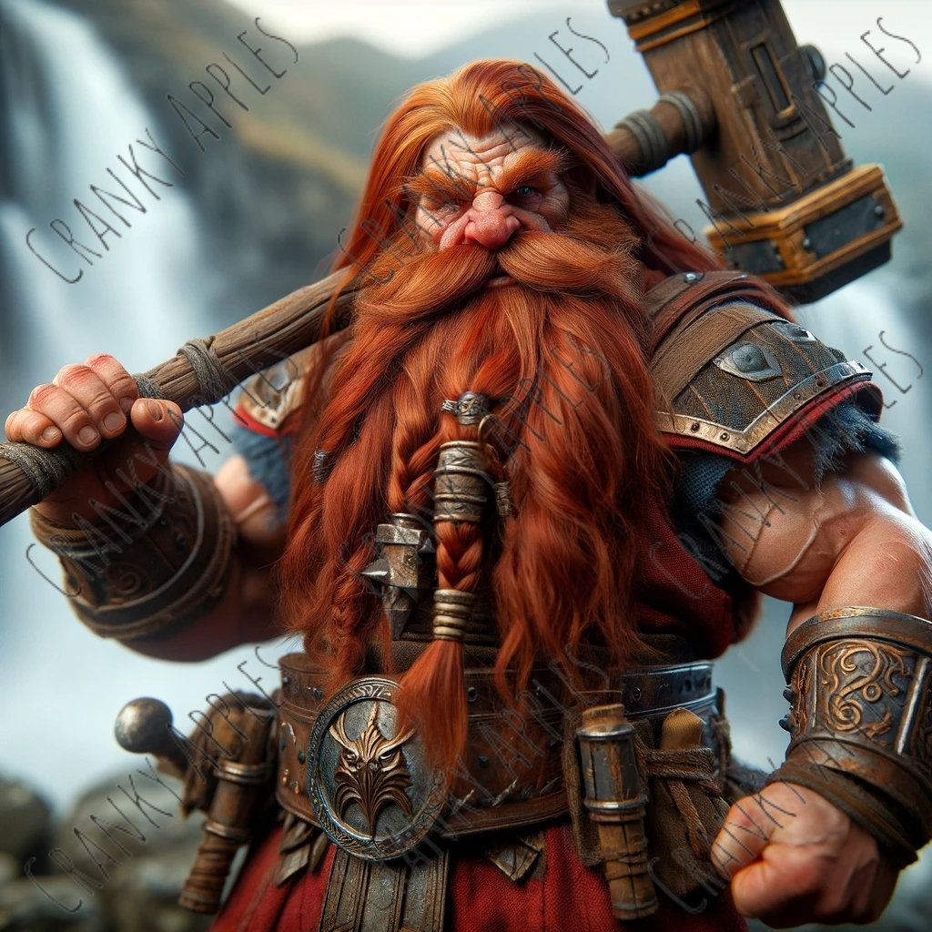 Dwarf Warrior Hammer Lord Digital Art Instant Download Fantasy Artwork ...