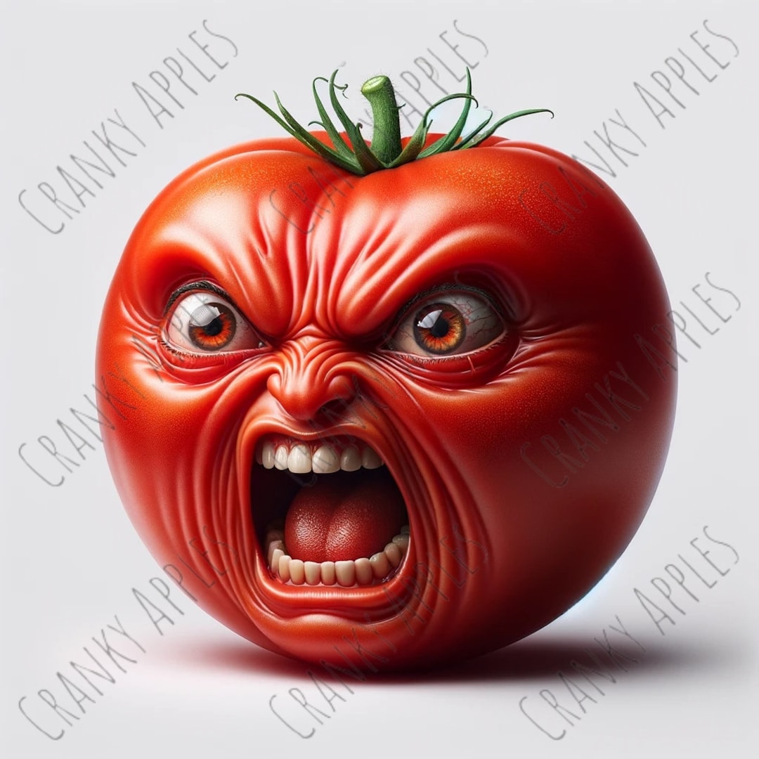 Screaming Funny Silly Tomato Digital Art Hilarious Ugly Veggies ...