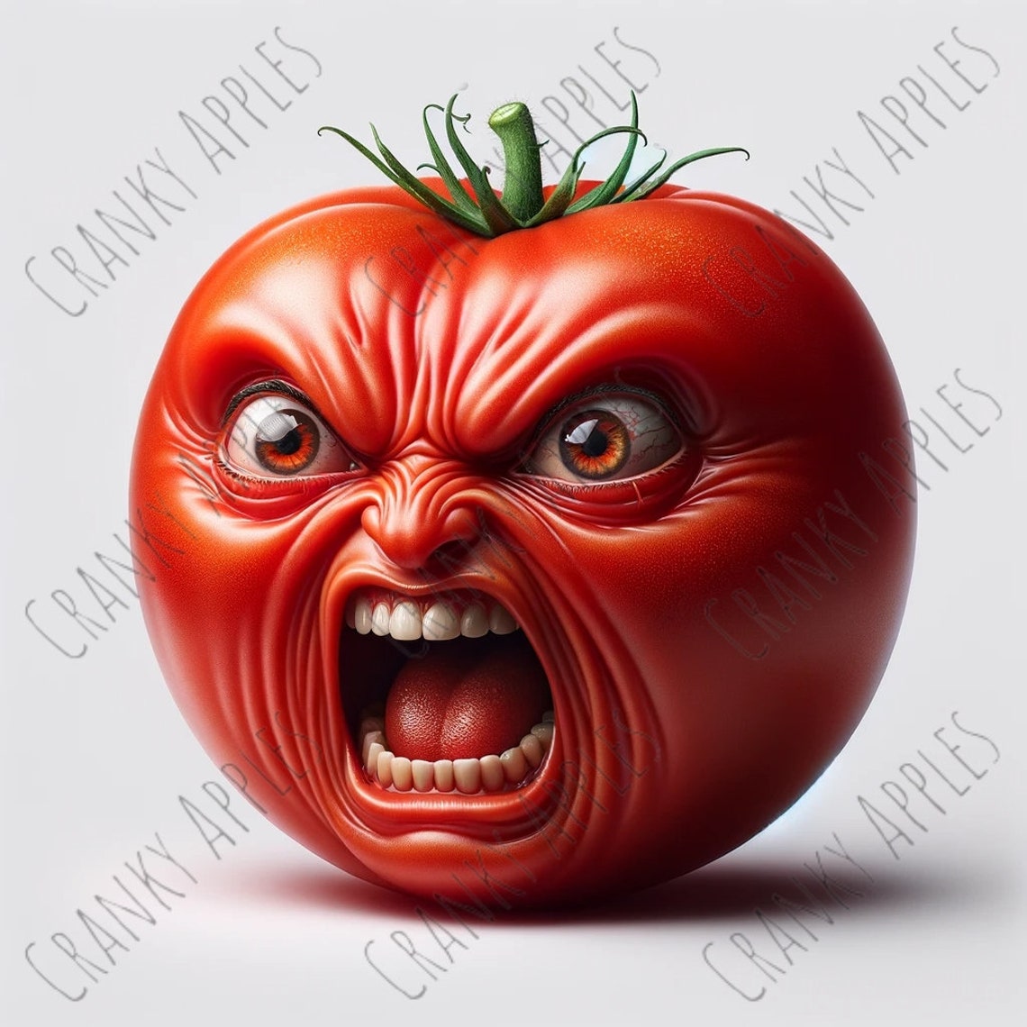 Screaming Funny Silly Tomato Digital Art Hilarious Ugly Veggies ...