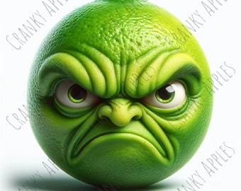 Funny Angry Grumpy Orange Digital Art Hilarious Ugly Fruit - Etsy