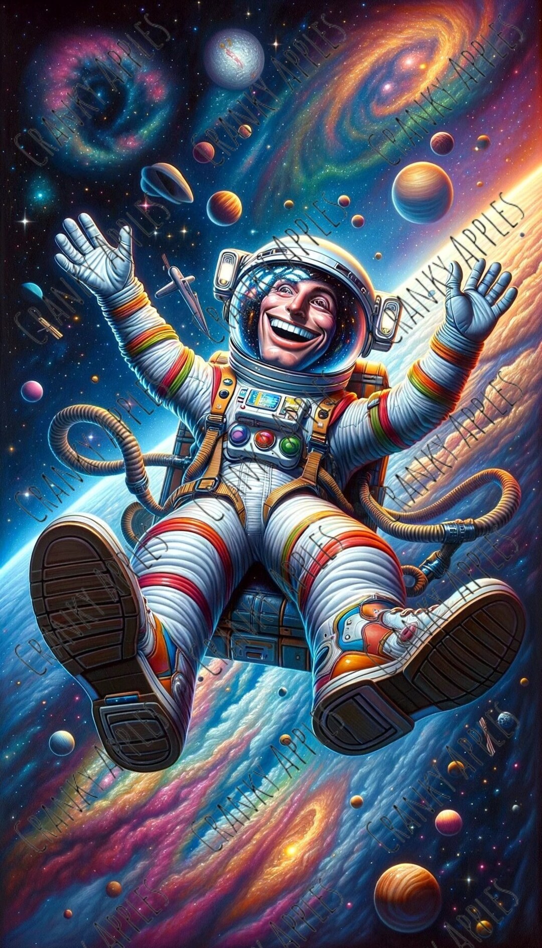 Astronaut Floating in the Galaxy Cosmic Sci Fi Instant Download Space ...