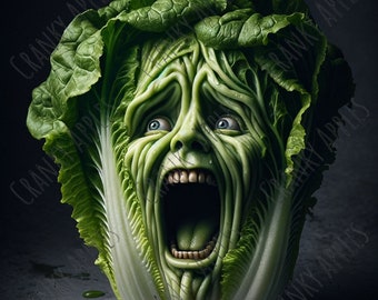 Funny Screaming Green Pepper Digital Art Hilarious Ugly Veggies ...