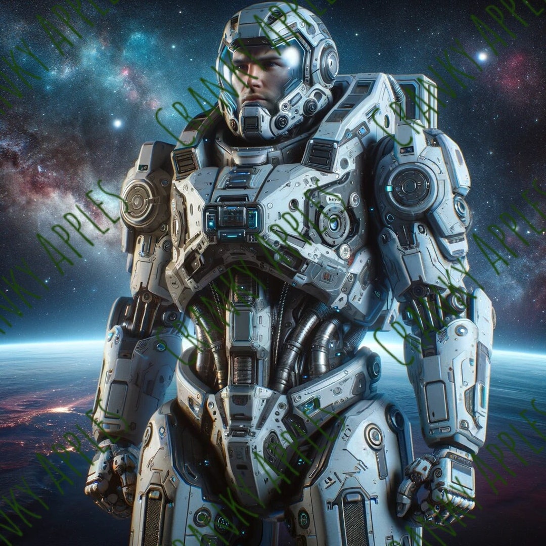 Cosmic Explorer Tech Space Armor Scifi Art Instant Download Fantasy ...