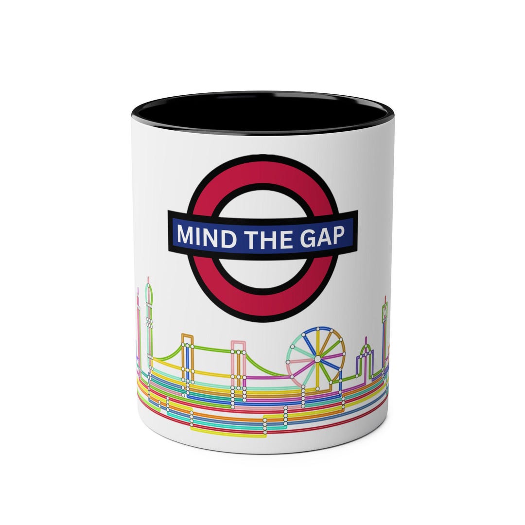 Mind the Gap Two-tone Coffee Mug, Birthday Gift, 7 Colors, Transport ...