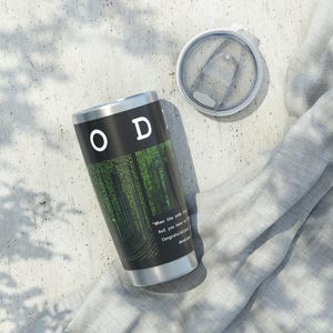 Tumbler With Matrix and Code Design - Etsy