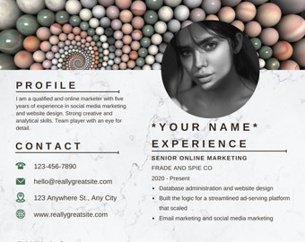 Customisable 3D Resume Template - Etsy