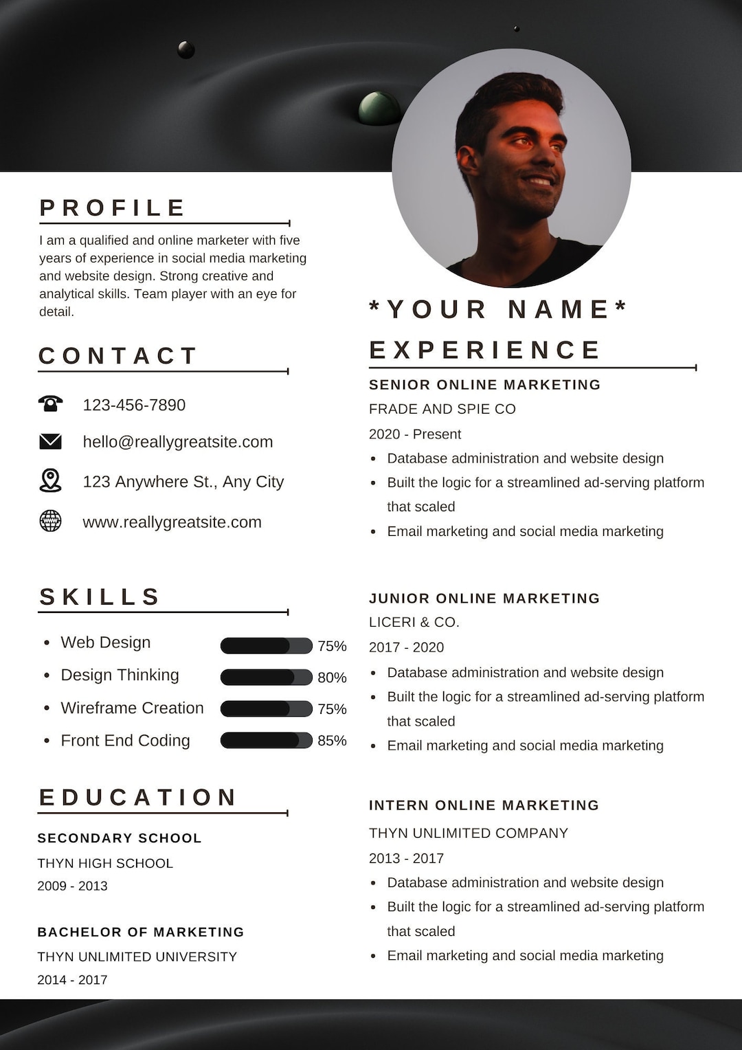 Customisable 3D Resume Template - Etsy
