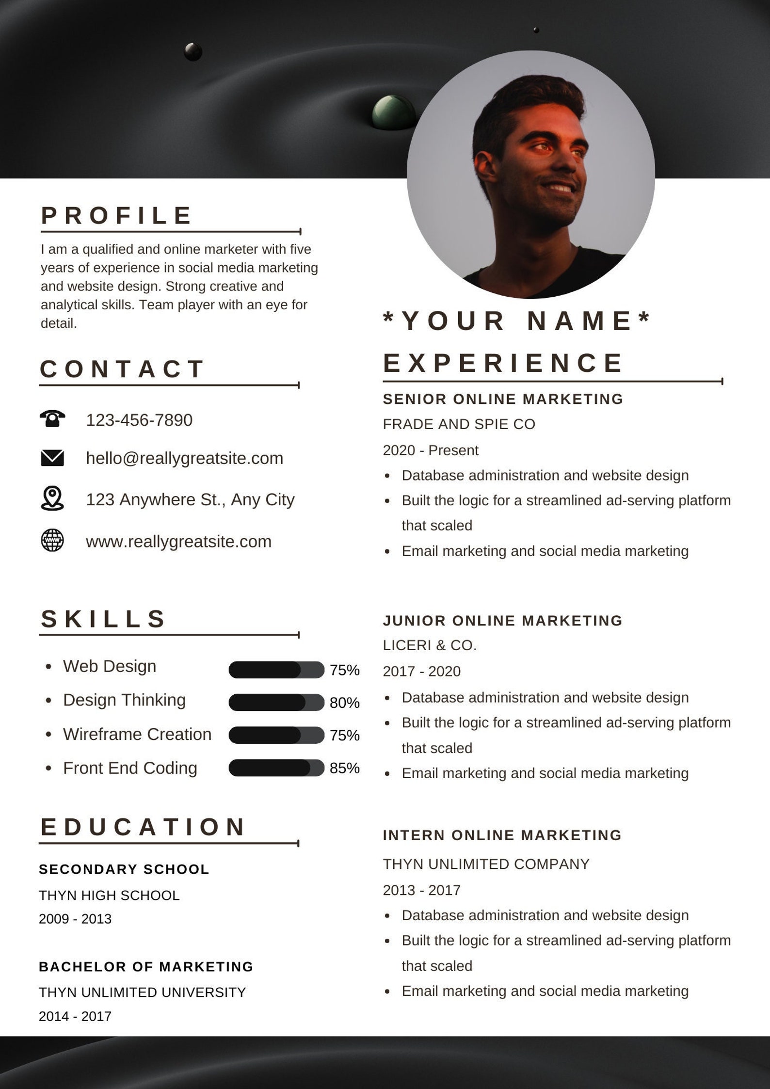 Customisable 3D Resume Template - Etsy